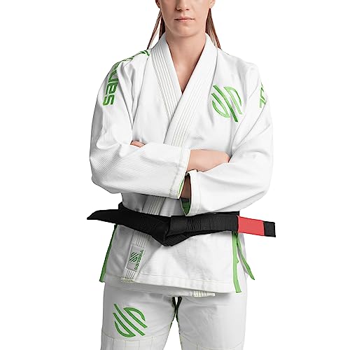 Sanabul Essential BJJ Gi for Women Brazilian Jiu Jitsu Gi for Women Lightweight Preshrunk Fabric - White, W4