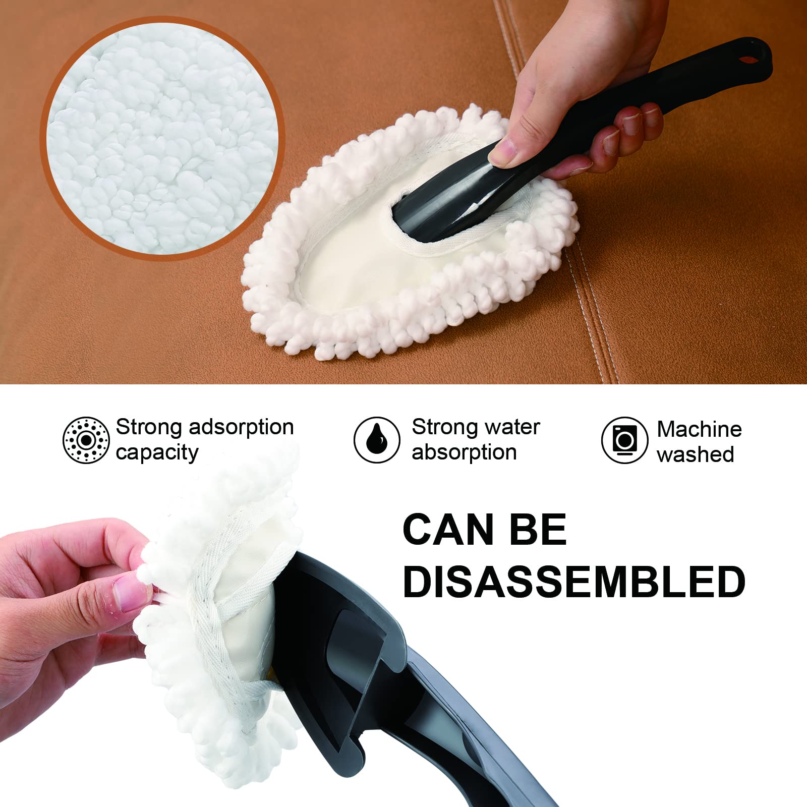 3 Pcs Small Hand Rubber Broom and Dustpan Set,Mini Dustpan and Brush Set with Soft Dust Brush,dust Pans with Brush for Sofa,Floor,Car, Desk, Keyboard…