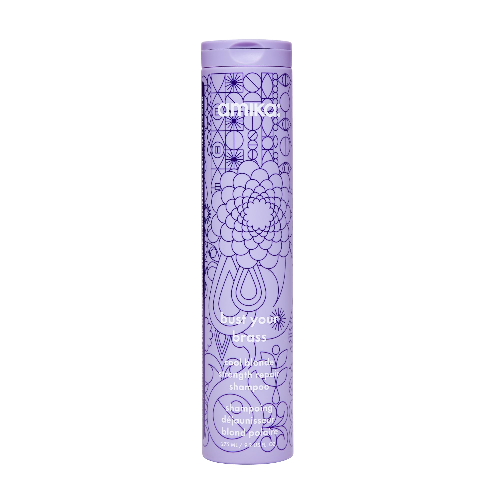 amika bust your brass cool blonde strength repair shampoo, 275ml