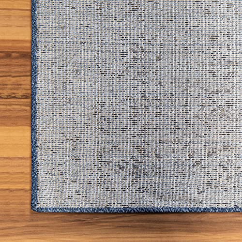 Unique Loom Del Mar Collection Area Rug-Transitional Inspired with Modern Contemporary Design, Rectangular 4' 0" x 6' 0", Blue/Navy Blue