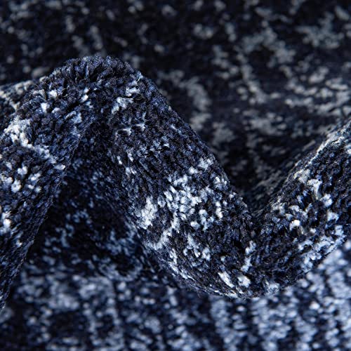 Unique Loom Del Mar Collection Area Rug-Transitional Inspired with Modern Contemporary Design, Rectangular 4' 0" x 6' 0", Blue/Navy Blue