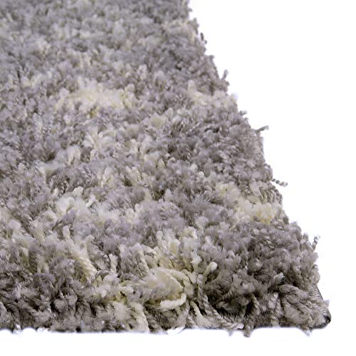 Unique Loom Moroccan Trellis Shag Collection Area Rug - Meknes (6' Square, Gray/Ivory)