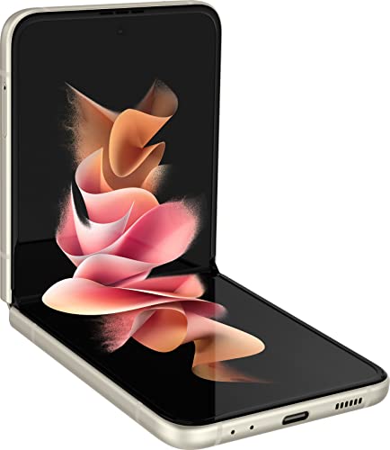 SAMSUNG Galaxy Z Flip 3 5G, US Version, 256GB, Cream - Unlocked (Renewed)