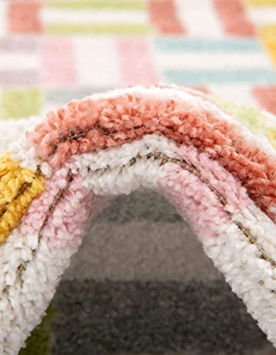 Unique Loom Whimsy Kids Collection Area Rug - Chicklets (Rectangular 7' 10" x 10' 0", Multi/ Black)