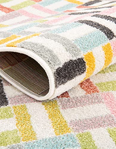 Unique Loom Whimsy Kids Collection Area Rug - Chicklets (Rectangular 7' 10" x 10' 0", Multi/ Black)