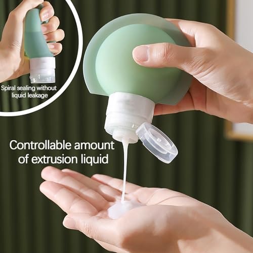 3Pcs Set Travel Bottles For Toiletries, Portable Silicone Travel Refillable Toiletry Bottle, 90ml/3oz Leakproof Squeezable Containers, for Shampoo, Conditioner, Lotion, Body Wash (S)