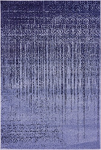 Unique Loom Del Mar Collection Area Rug-Transitional Inspired with Modern Contemporary Design, Rectangular 4' 0" x 6' 0", Blue/Navy Blue