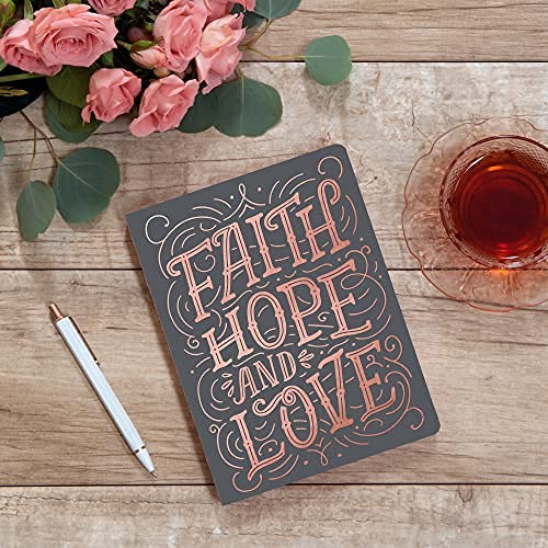 Medium Coptic Bound Journal by Studio Oh! - Faith, Hope, Love - Dimensions: 6.5" x 8.63" - Hardcover with Full-Color Artwork & 192 Lined Pages - Lies Flat When Open