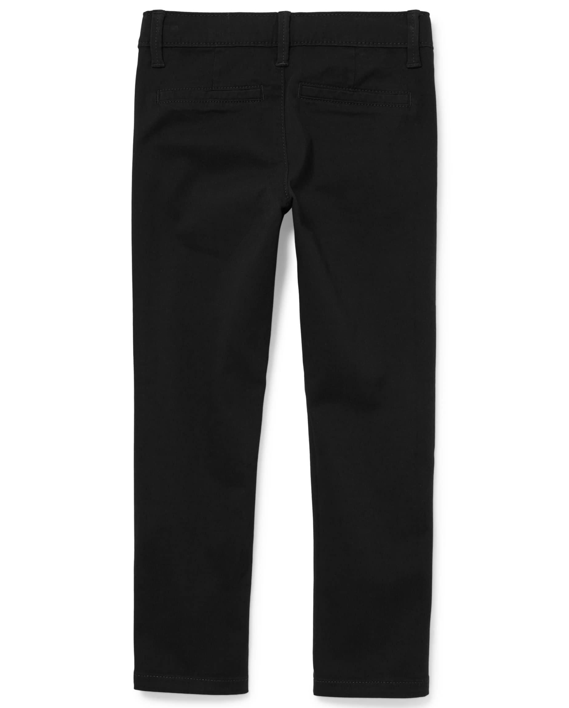The Children's Place girls Bootcut Chino School Uniform Pants, Black Single, 8 US