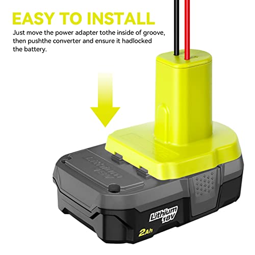 Power Wheel Adapter for Ryobi One+ 18V P108 P107 P102 P100 Li-ion & Ni-Cd Battery,Power Connector for Rc Toy & Car,12 Gauge Robotics Rc Truck(with 30A Fuse & Switch & Wire terminals)(1 Pack