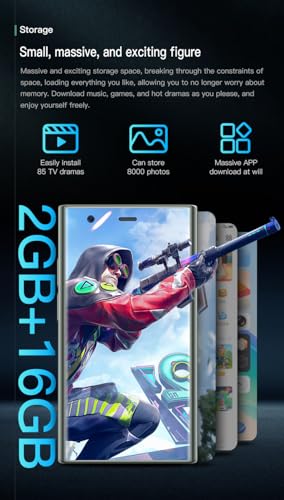 Small Size Cellphone SOYES S23 Pro 3G Mini Smartphone 2GB RAM 16GB ROM Android 8.1 Touch Screen Creative Gift for Kid 3.0Inch Small Mobile Phone (Green)