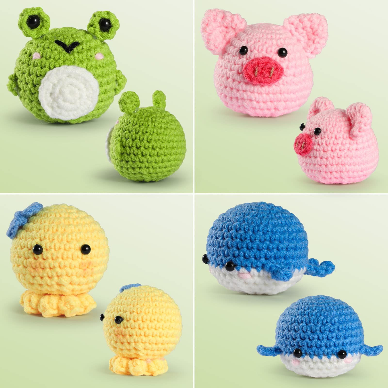 RQWZBCHX Animals Beginners Crochet Kits - Crochet Set for Starters Adult Kids with Step-by-Step Video Tutorials and Enough Yarns, Hook, Accessories