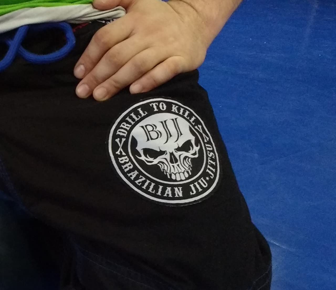 Gi Store Rocks! BJJ Patches Set of Two Drill to Kill 4.7 and 9.8 inches sew on Jiu Jitsu GIS Patch Design for - Womens Gi Gifts Him, GS-0011224