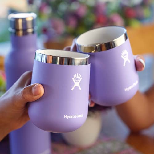 Hydro Flask 10 oz Ceramic Reusable Wine Cup with Lid Wine Tumbler Black - Vacuum Insulated, Dishwasher Safe, BPA-Free, Non-Toxic