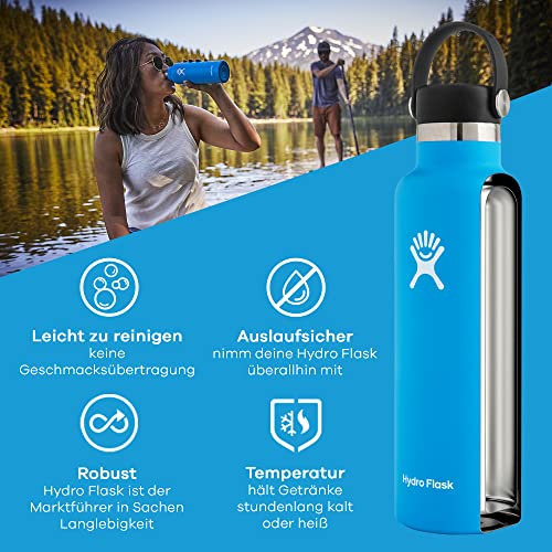 HYDRO FLASK - Water Bottle 621 ml (21 oz) - Refill For Good Edition - Stainless Steel & Vacuum Insulated - Standard Mouth with Leak Proof Flex Cap - Wave