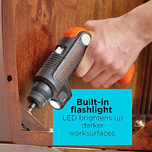 BLACK+DECKER 4V MAX* Cordless Screwdriver with LED Light (BDCSFL20C)