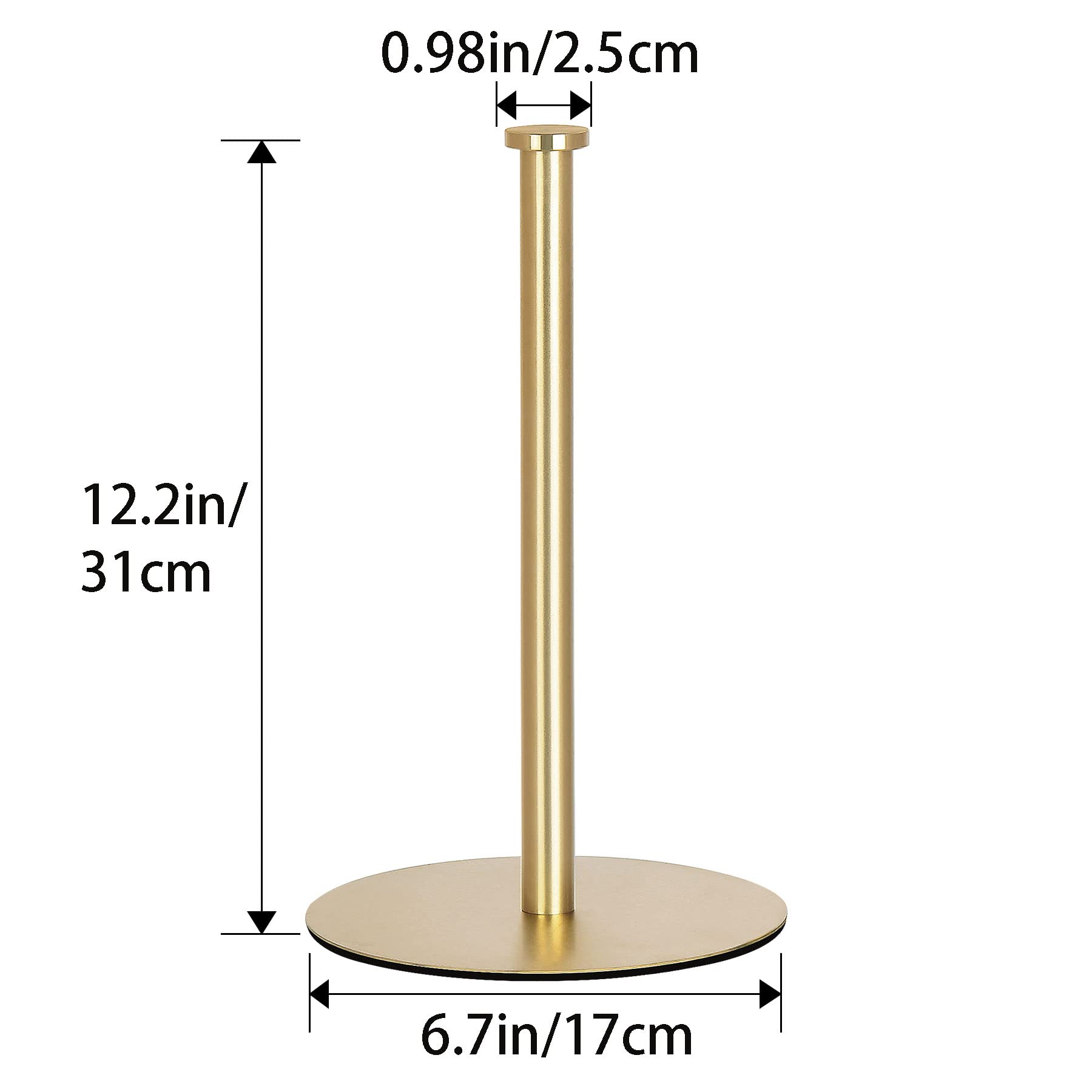 Gold Paper Towel Holder Countertop, OBODING, Kitchen Paper Towel Holder Stand for Kitchen and Bathroom Organization and Storage, Paper Towel Holders for Standard and Large Size Rolls (Gold)