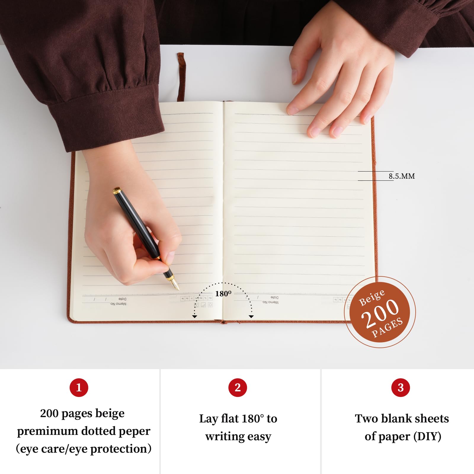 EUPLONG Lined Journal Notebook,200 Pages A5 Hardcover Leather Journals with Cell Phone Strap for Writing,Travel,Business,Work&School,Notebooks for Note Taking,Diary Notepad 5.7×8.3…