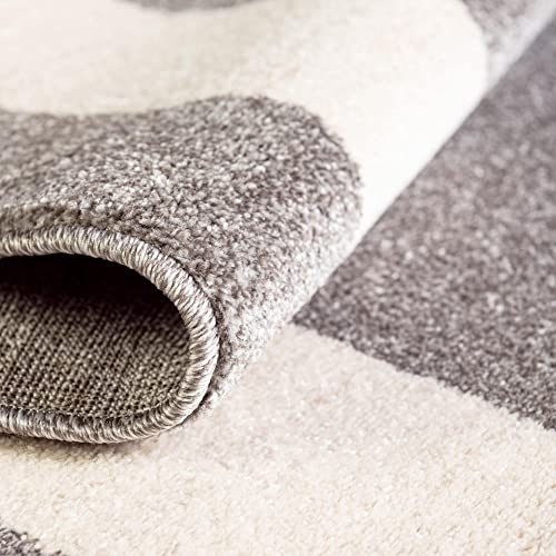Unique Loom Del Mar Collection Area Rug-Transitional Inspired with Modern Contemporary Design, Rectangular 7' 0" x 10' 0", Gray/Ivory