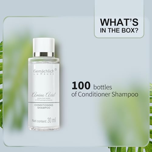 Gemächlich ZuHause Conditioners and Shampoos with Natural Ingredients, 1oz Travel Size 2-in-1 Conditioning Shampoo Bulk Sets for Hotel Airbnb, 100 pieces