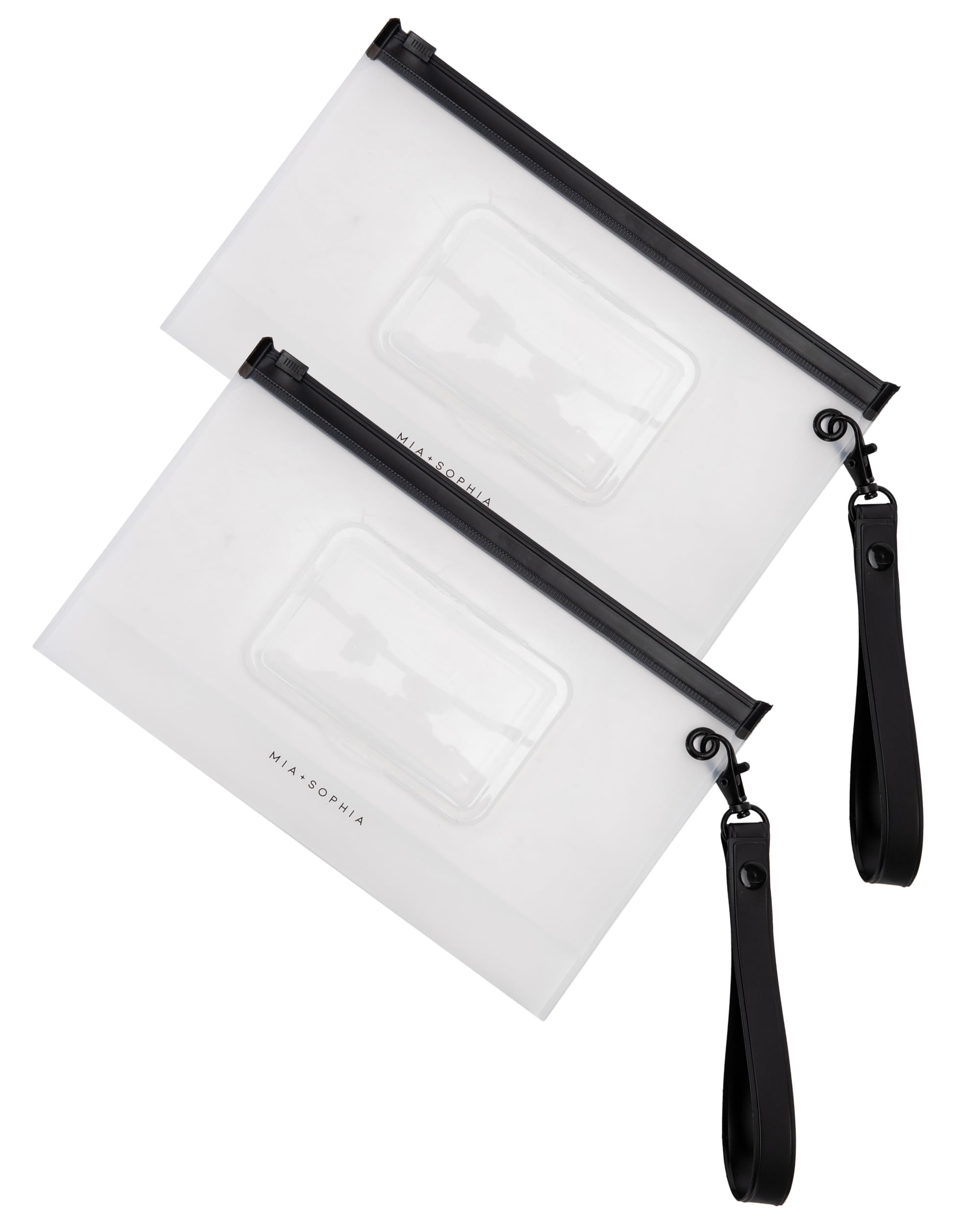 Mia + Sophia Set of 2 Baby Wipe Holder, Portable Reusable Wipes Pouch, Stylish Travel Wipes Case, Baby Wipes Dispenser, Wipes Stay Moist Longer, Attaches Easily with Included Wristlet