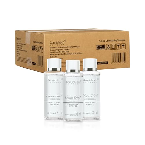 Gemächlich ZuHause Conditioners and Shampoos with Natural Ingredients, 1oz Travel Size 2-in-1 Conditioning Shampoo Bulk Sets for Hotel Airbnb, 100 pieces