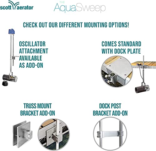 Scott Aerator 1 Horse Power 115V Muck Blaster -50ft Cord| 1 Horse Power Aquasweep with Truss Mount | Water Circulator | Water Agitator | Water Mover | Muck Blower