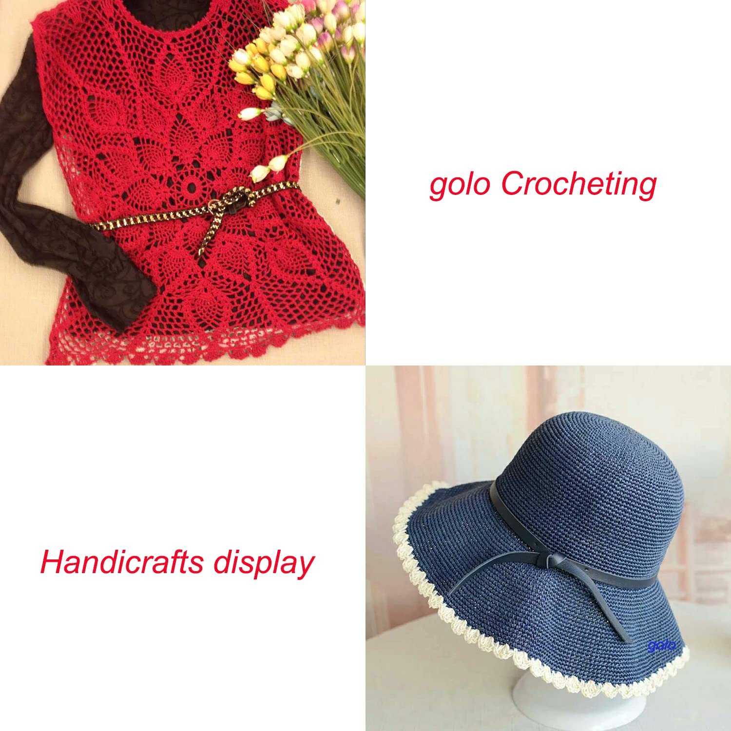 golo Crochet Yarn Cotton Size 10 Cotton Knitting Thread Yarn for Crochet (Clove Red) 6-191
