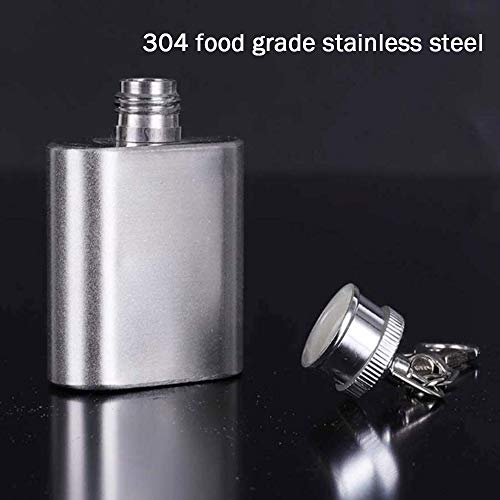 Keychain Flasks Hip stainless steel flask whith flasks for liquor for Women,whiskey flask for women,Great Gift Idea Flask (Silver)