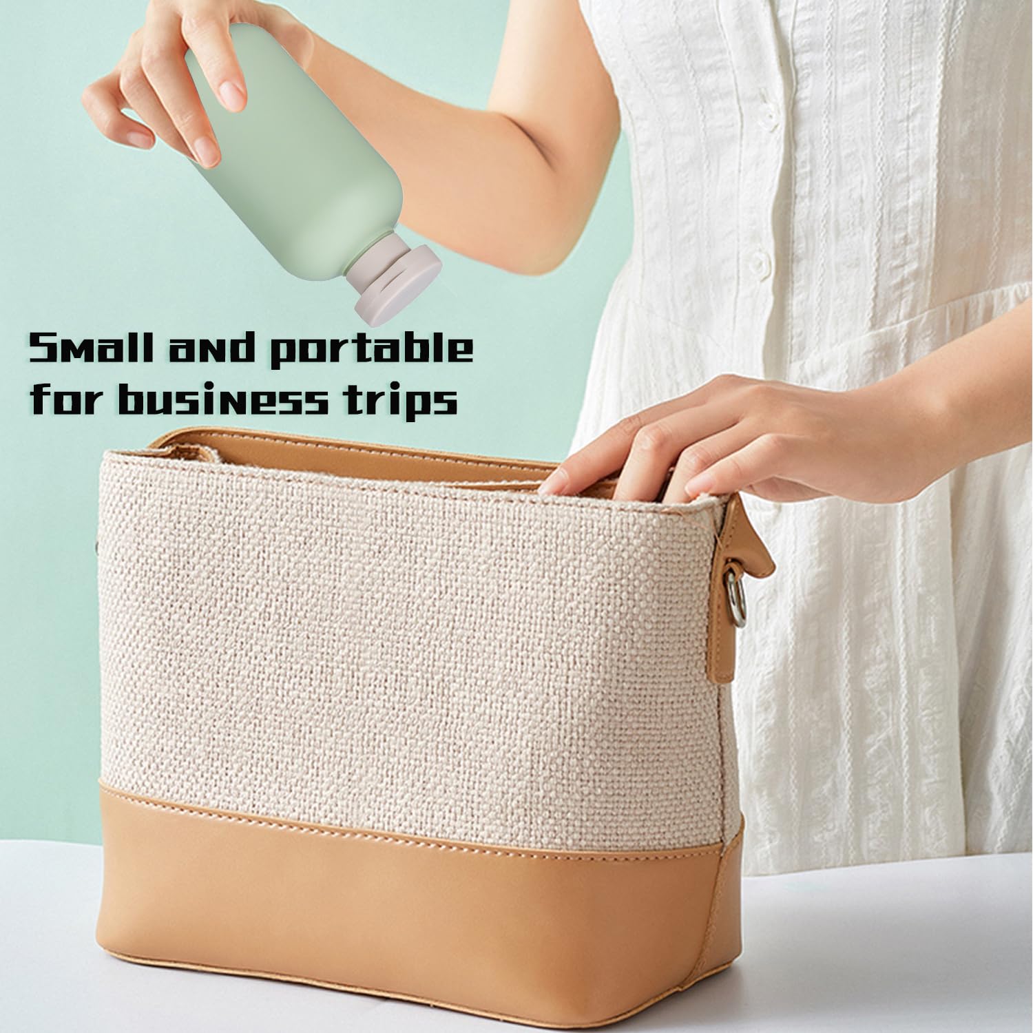 ELESDA Travel Shampoo and Conditioner Bottles Refillable, 7oz Plastic Squeeze Bottles with Caps Travel Bottles for Toiletries Shampoo and Conditioner Dispenser Leak Proof Toiletry Travel Size Bottles