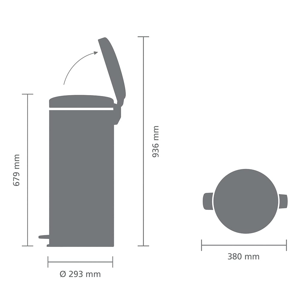 Brabantia 114748 Pedal Bin newIcon with Metal Inner Bucket, 30 Litre - White