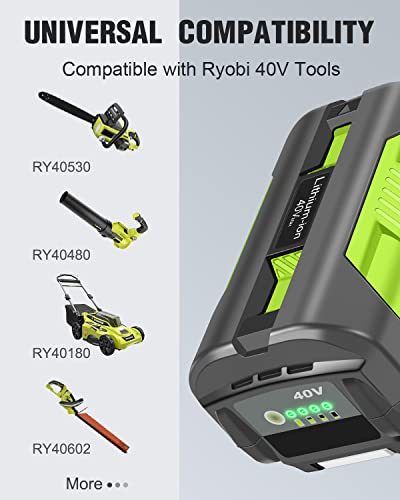 COOMYXIN 6.0Ah 40V Battery Replacement for Ryobi 40V Battery OP4040 OP4026 OP4030 OP4050 OP4060A,Compatible with Ryobi 40-Volt Battery Power Tools