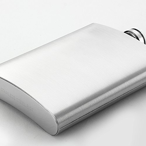 6 Pcs 8 oz Hip Stainless Flask by YWQ, Easy Pour Funnel is Included, Great Gift