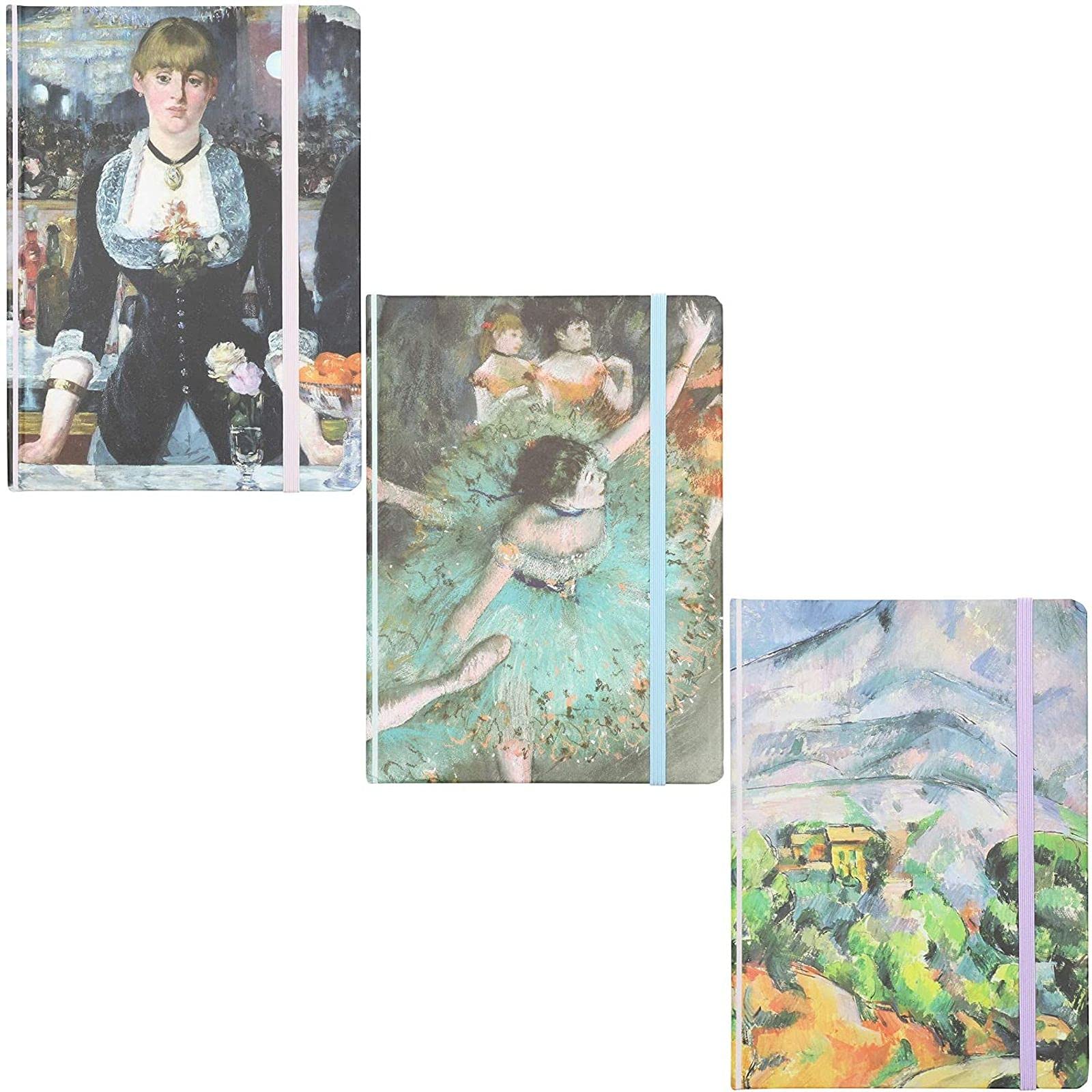 Hardcover Journal Notebooks (Impressionist Designs, 3 Pack)