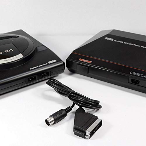 Calvas Black Broom Shaped Accessories Scart Cable AV Professional Lead Game Console Replacement Connection For Sega Mega Drive 1 - (Color: V Us)