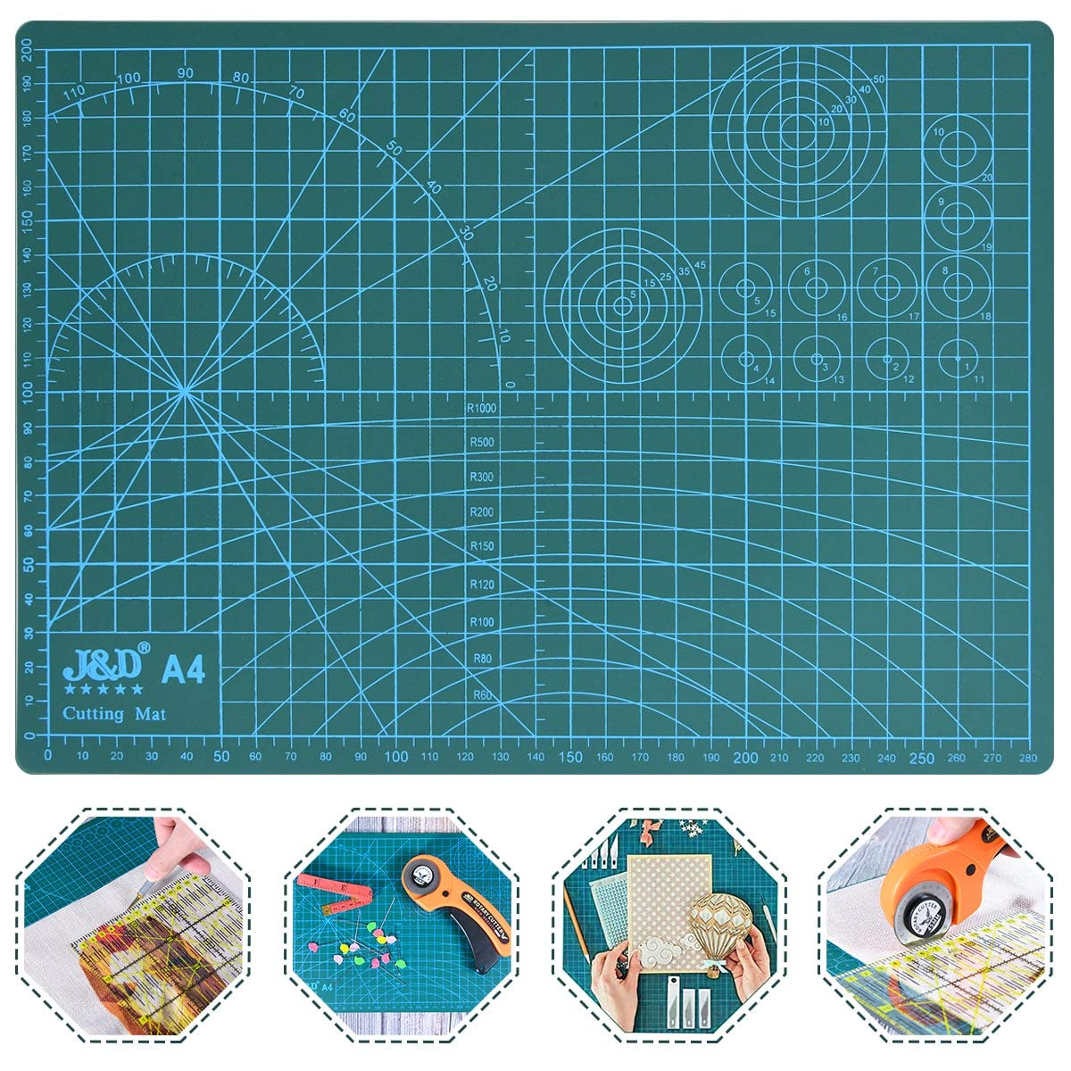 146 Pcs Rotary Cutter Set for Fabric,45mm Rotary Cutter Tool Kit with Cutting Mat,Tape Measure,Carving Knife,Storage Bag,Replacement Cutter Blades,Rotary Cutter Kit for Sewing and Quilting