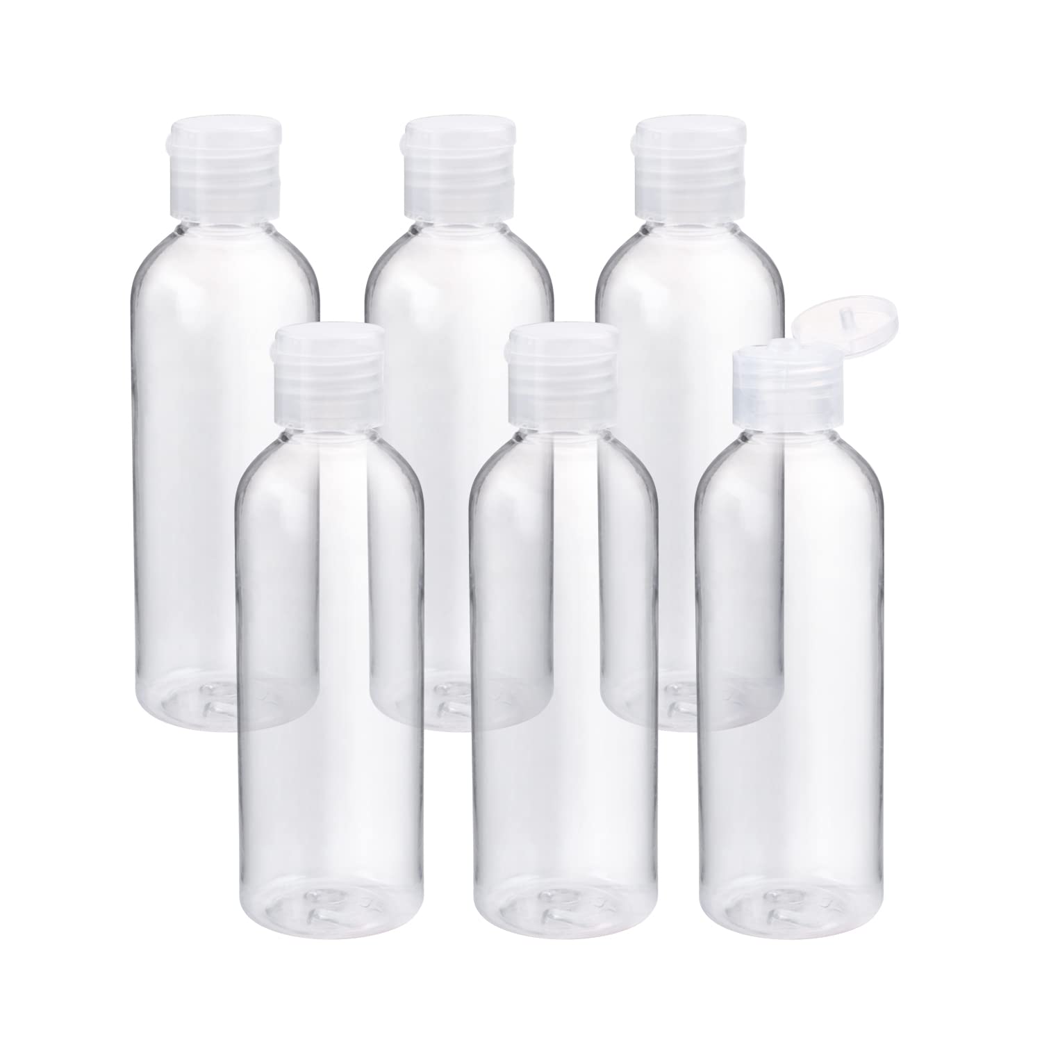Wresty 6 Pcs 100ml/3.4oz Empty Travel Bottles With Flip Cap Plastic Squeeze Bottles Container For Lotion Shampoo Soap Conditioner Toiletries