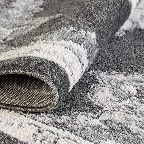 Unique Loom Parker Collection Colorful Medallion Charcoal/Ivory Square Rug (5' 0 x 5' 0)