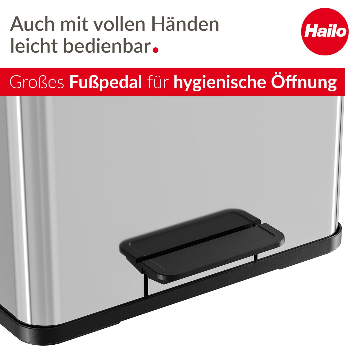 Hailo 0630-200 Öko Duo Plus L, Stainless Steel, Edelstahl