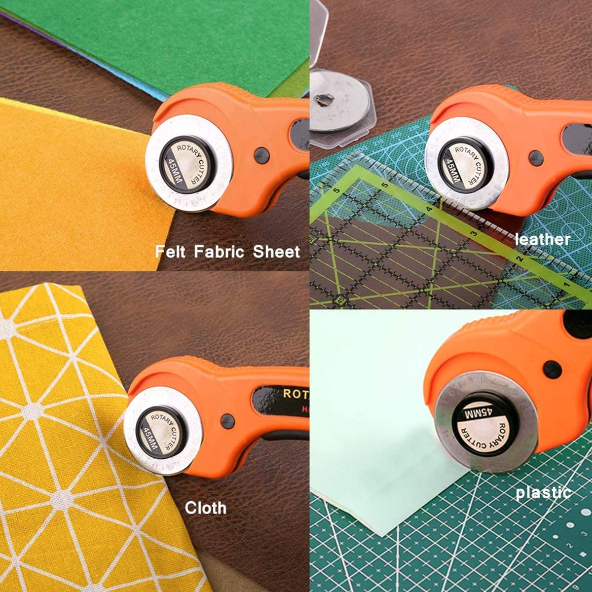 146 Pcs Rotary Cutter Set for Fabric,45mm Rotary Cutter Tool Kit with Cutting Mat,Tape Measure,Carving Knife,Storage Bag,Replacement Cutter Blades,Rotary Cutter Kit for Sewing and Quilting