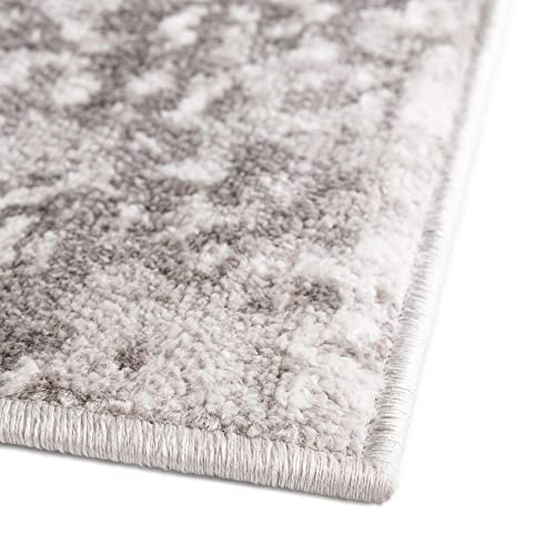 Unique Loom Eos Collection Area Rug - Borealis (6' Square, Stone Gray/Ivory)
