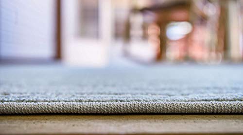 Unique Loom Sabrina Soto Outdoor Collection Geometric, Modern, Vibrant, Striped Carved Area Rug, 9 ft x 12 ft, Light Blue/Ivory