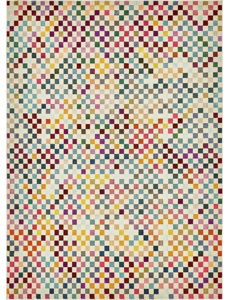 Unique Loom Chromatic Collection Modern Geometric & Vibrant Abstract Area Rug for Any Home Décor, 9 ft x 12 ft, Multi/Beige