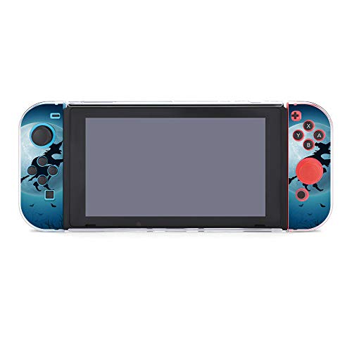 SUPNON Carry Case Compatible with Nintendo Switch, Ultra Slim Hard Shell, Protective Carrying Case for Travel - Witch Flying On Broom In Halloween Horror Design30434