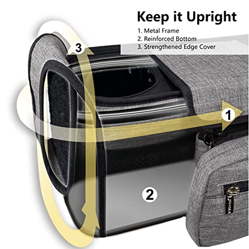 TOPDesign Universal Baby Stroller Organizer, Stroller Caddy with Heightened Insulated Cup Holders & Non-Slip Secure Hooks Accessories, Fits Most Strollers, Machine Washable (Blue)