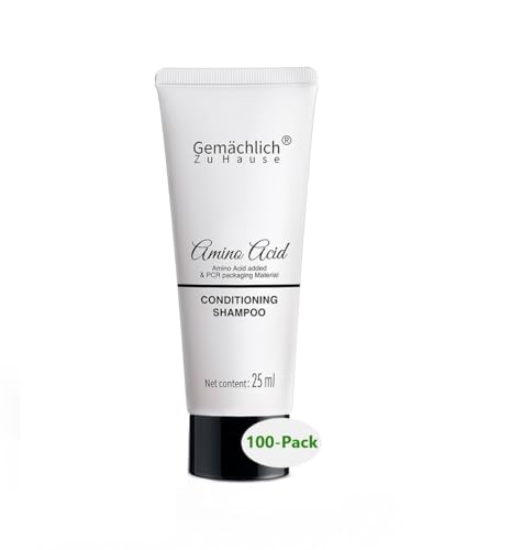 Gemächlich ZuHause Conditioners and Shampoos with Natural Ingredients, 0.85oz Travel Size 2-in-1 Conditioning Shampoo Bulk Sets for Hotel Airbnb, 100 pieces