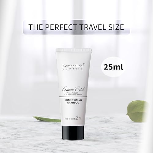 Gemächlich ZuHause Conditioners and Shampoos with Natural Ingredients, 0.85oz Travel Size 2-in-1 Conditioning Shampoo Bulk Sets for Hotel Airbnb, 100 pieces