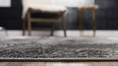 Unique Loom Sofia Collection Area Rug - Albert (9' x 12' 2", Dark Gray/ Gray)