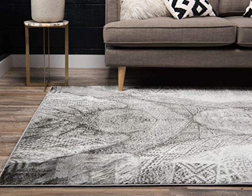 Unique Loom Sofia Collection Area Rug - Albert (9' x 12' 2", Dark Gray/ Gray)