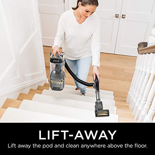 Shark LA502 Rotator Lift-Away ADV DuoClean PowerFins Upright Vacuum with Self-Cleaning Brushroll Powerful Pet Hair Pickup and HEPA Filter.89 Quart Dust Cup Capacity, Silver (Renewed)